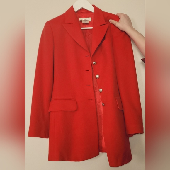 Escada | Jackets & Coats | Escada Red Blazer Cashmere Smm | Poshmark